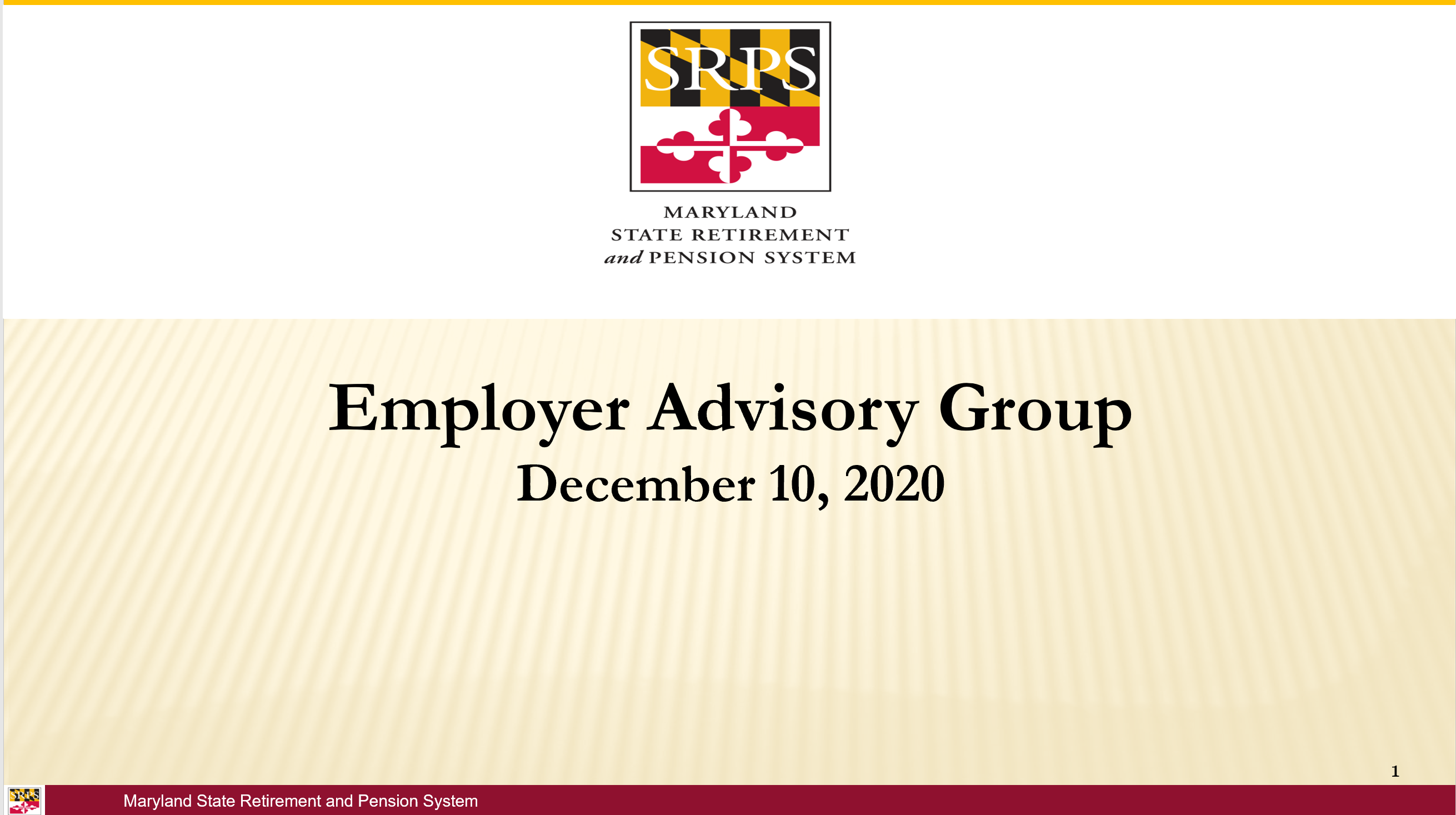 MPAS + Employer Advisory Group 12/10/2020 - Maryland State Retirement ...